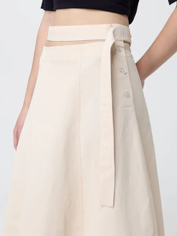 Studio Nicholson Linen Blend Wrap Midi Skirt