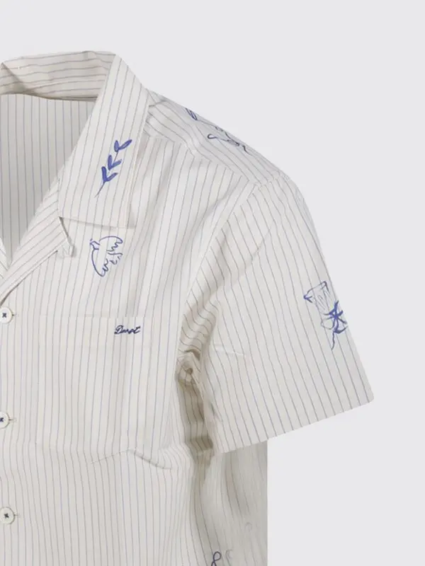 DUNST Printed Casual Cotton Blend Shirt - White