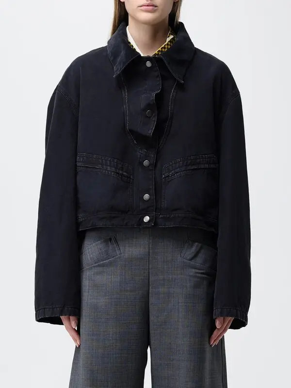 MAISON MARGIELA Cropped Cotton Shirt Jacket - Black