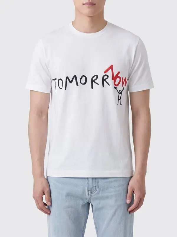 Comme Des Garçons Cotton T-shirt With Slogan Print - White