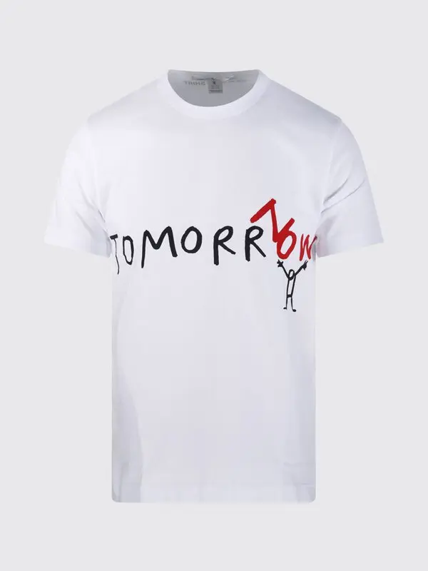 Comme Des Garçons Cotton T-shirt With Slogan Print