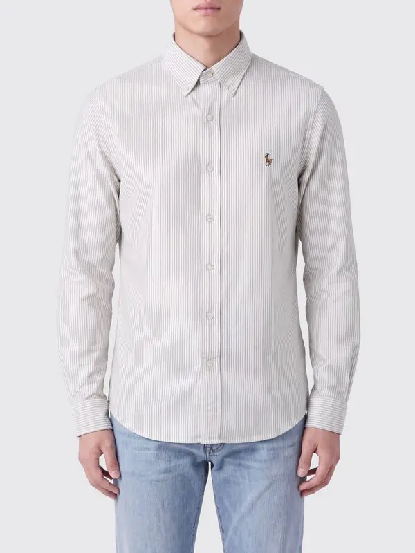 Polo Ralph Lauren Striped Cotton Casual Shirt - White