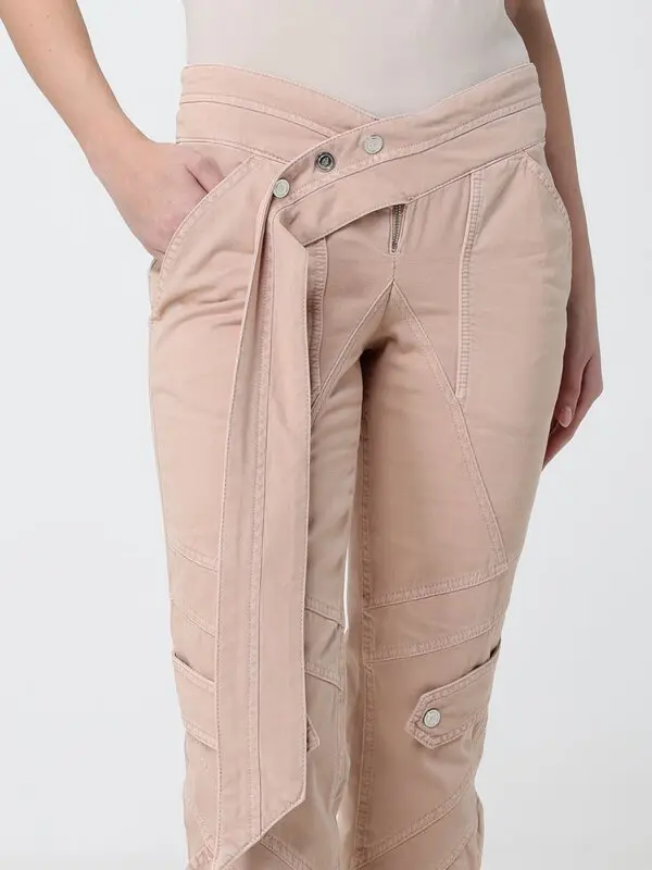 Blumarine Slim Fit Cotton Trousers - Beige