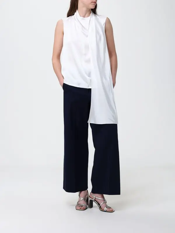 Max Mara Sleeveless Scarf Collar Blouse - White