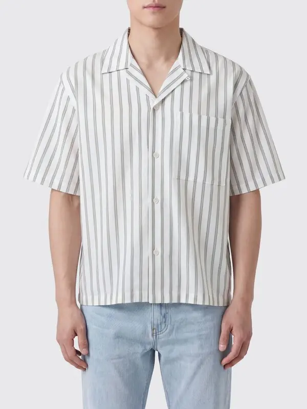 DUNST Striped Casual Cotton Blend Shirt