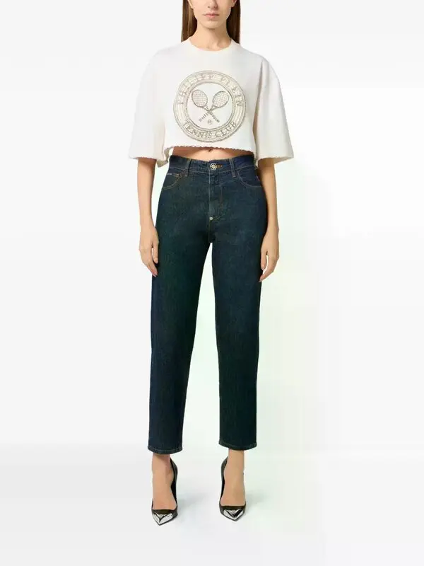 Philipp Plein Embellished Cropped T-shirt