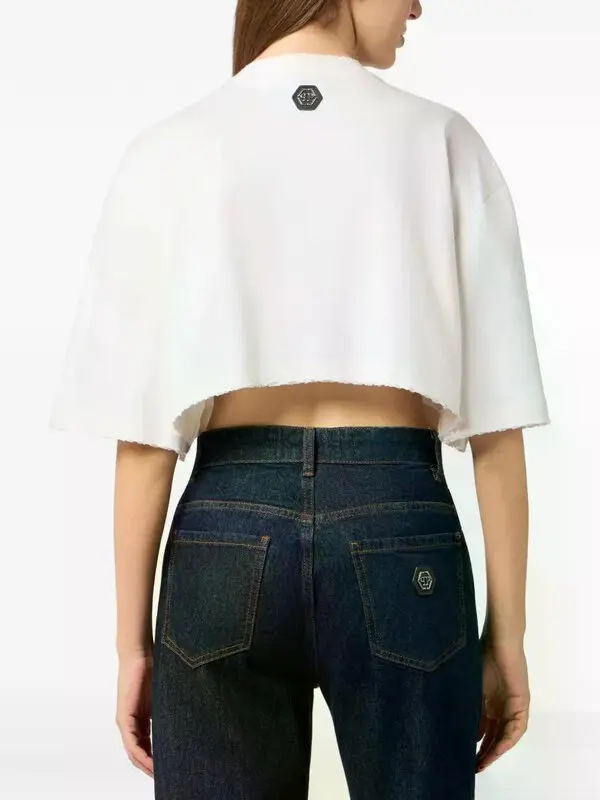 Philipp Plein Embellished Cropped T-shirt