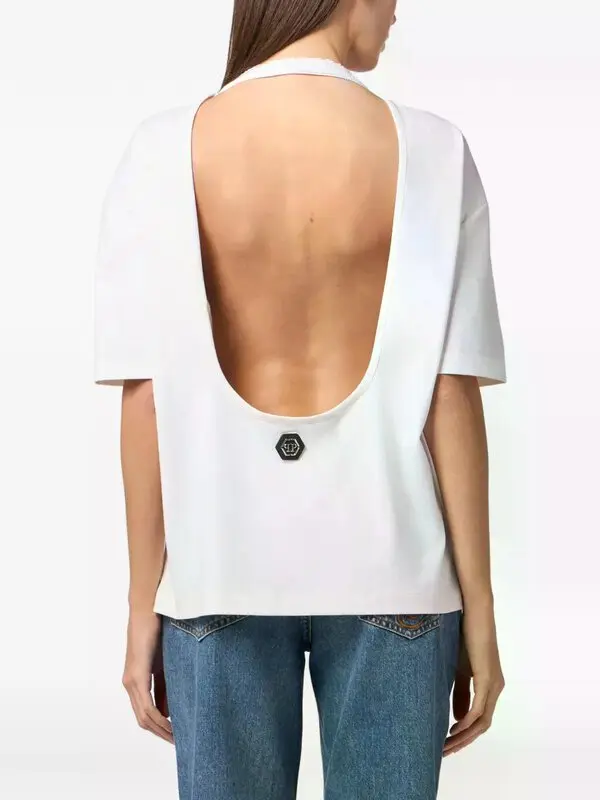Philipp Plein Embellished Open Back T-shirt