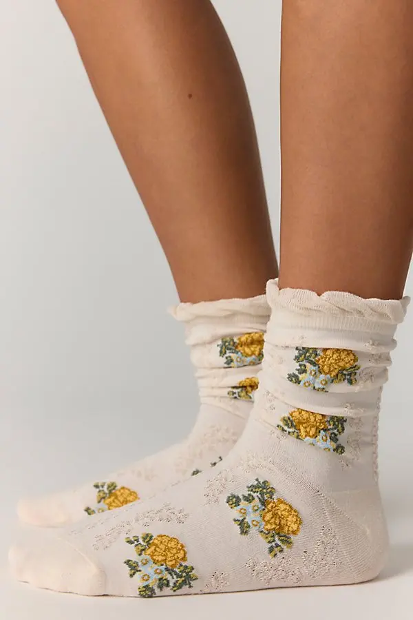 Free People Wildflower Trouser Socks - Ivory