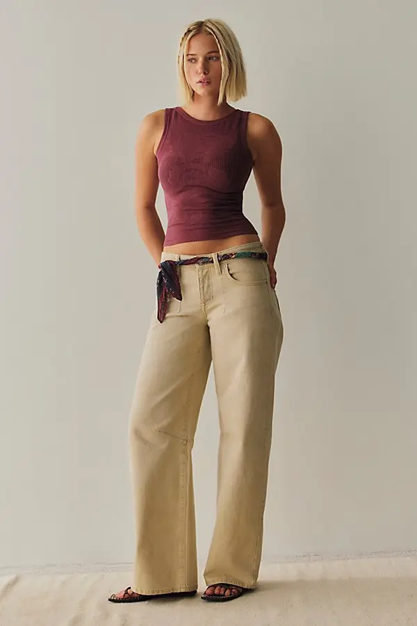 Free People Intimately Sunday Stitch Muscle Tee - Plum Shadow