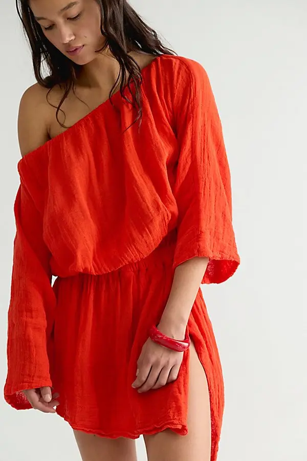JEN'S PIRATE BOOTY Off-the-shoulder Mini Dress - Fire