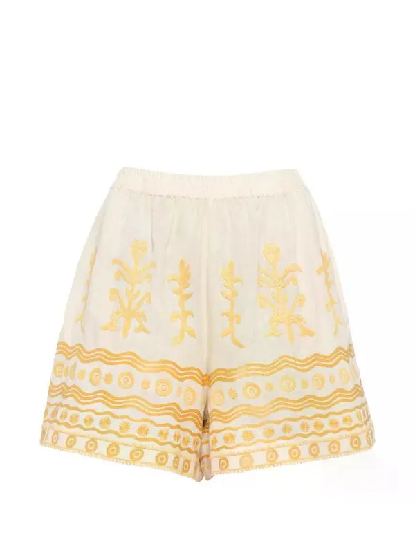 ERES Embroidered Linen Shorts
