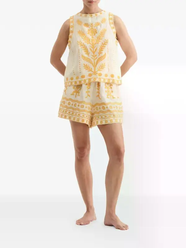 ERES Embroidered Linen Shorts