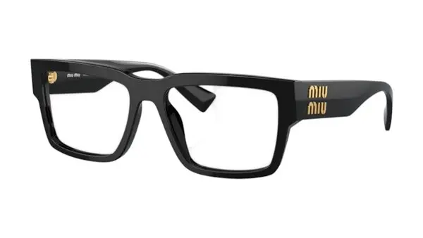 Miu Miu Mu 02xv Acetate Full Rim Rectangle Eyeglasses - Black