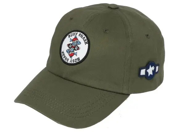 A BATHING APE Busy Shark Panel Cap - Olivedrab Green
