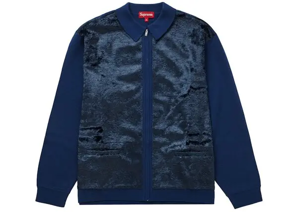 Supreme Faux Fur Zip Up Cardigan - Blue