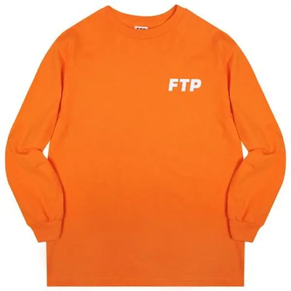 FTP Logo Long Sleeve Tee Shirt - Orange