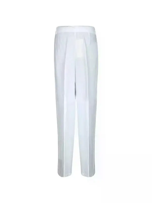 120% Lino Sequin-embellished Tailored Trousers - White