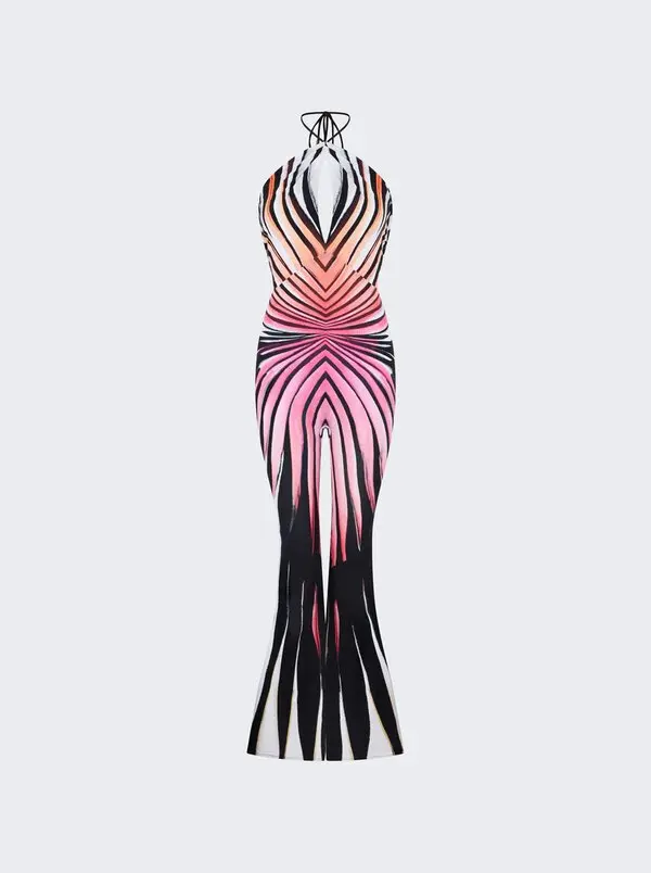 Roberto Cavalli Halterneck Sleeveless Printed Jumpsuit - Pink