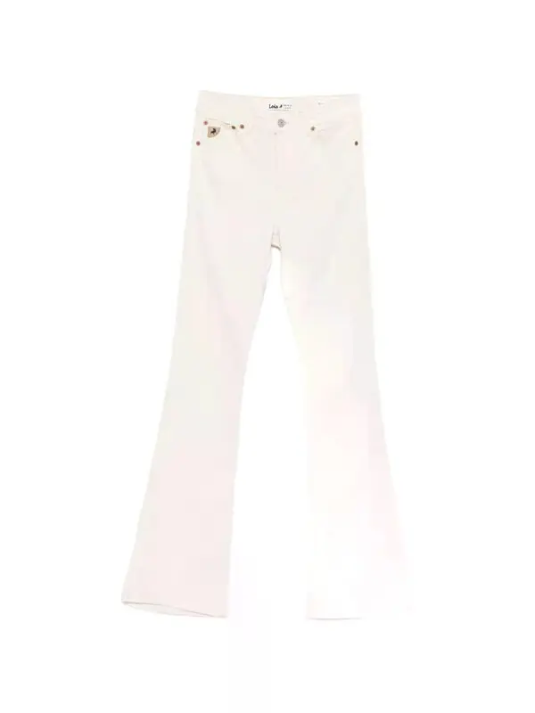 LOIS Logo Patch Flared Trousers - Neutrals