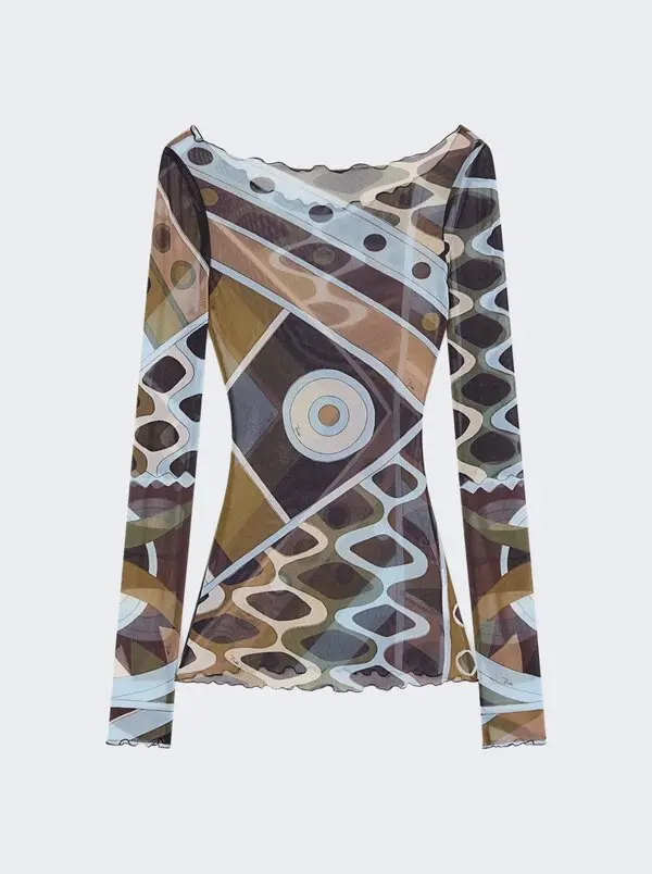 Emilio Pucci Vivara Print Tulle Top - Multi