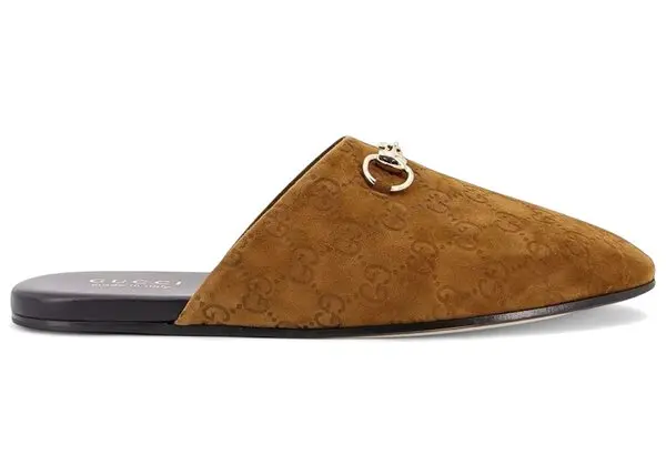 Gucci Horsebit Suede Mule - Brown