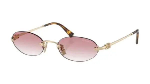 Miu Miu Oval Rimless Metal Sunglasses - Silver