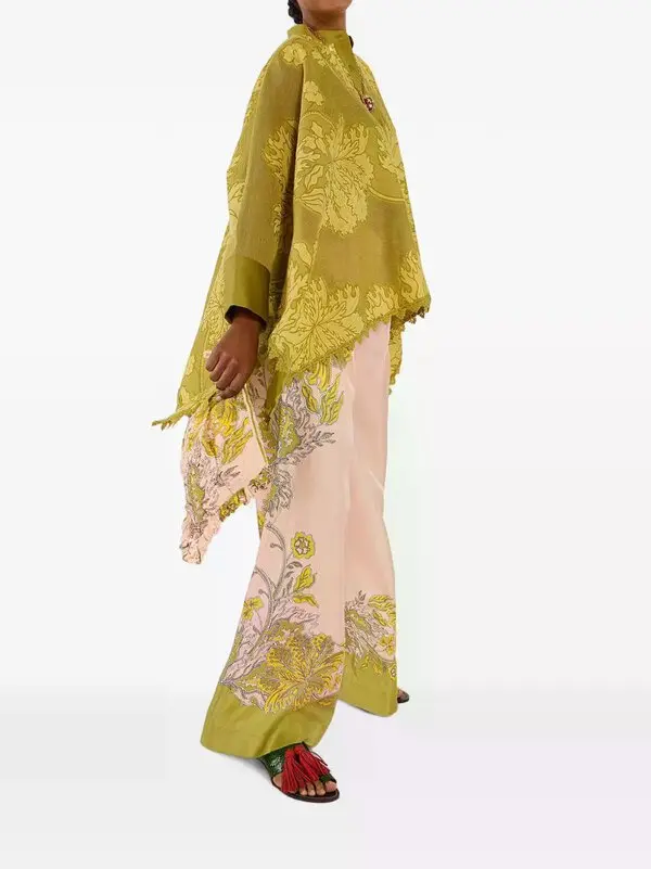 La DoubleJ Floral-print Silk Palazzo Trousers