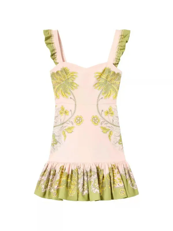 La DoubleJ Mini Gingerbread Dress In Swathe Botanical Print - Pink