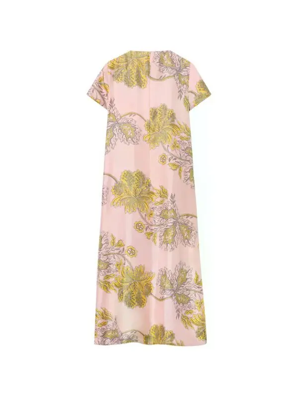 La DoubleJ Swing Dress In Swathe Motif Silk Twill