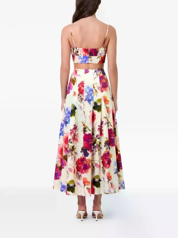 NICHOLAS Floral Print Cropped Top