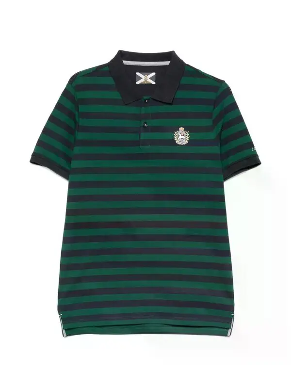 JOHNNY LAMBS Striped-pattern Polo Shirt - Blue