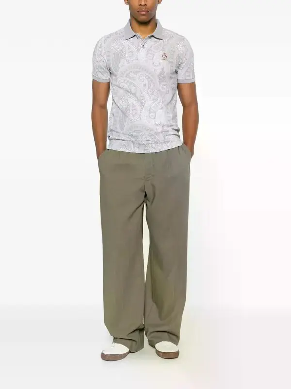 JOHNNY LAMBS Paisley-pattern Polo Shirt