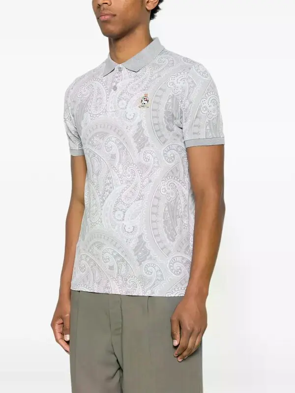JOHNNY LAMBS Paisley-pattern Polo Shirt