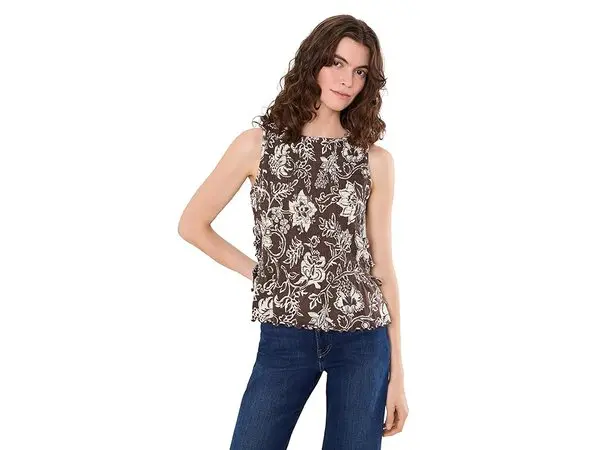 Madewell Side Tie Smocked Tank Top - Brown