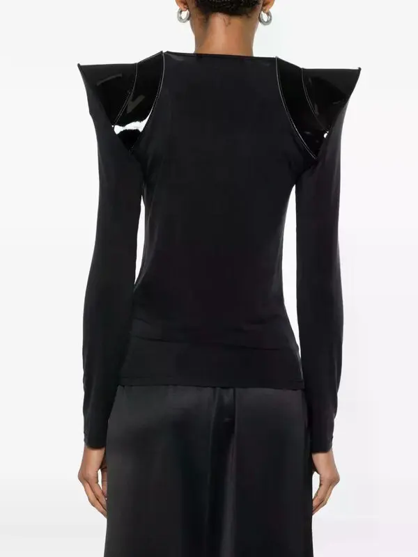 Junya Watanabe Sculptural Shoulder Patent Panel T-shirt
