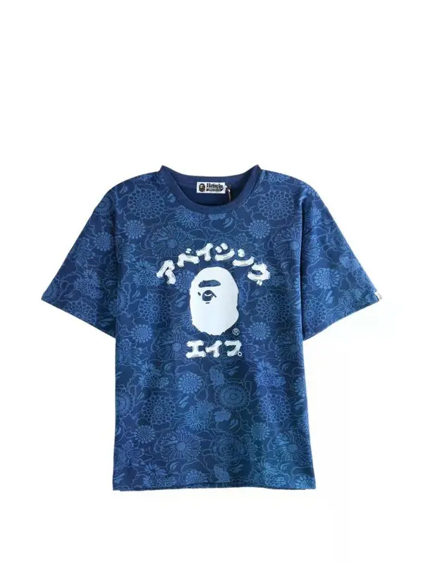 A BATHING APE Floral-print Logo-print T-shirt