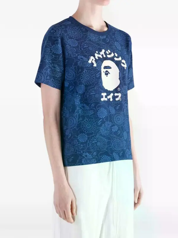 A BATHING APE Floral-print Logo-print T-shirt