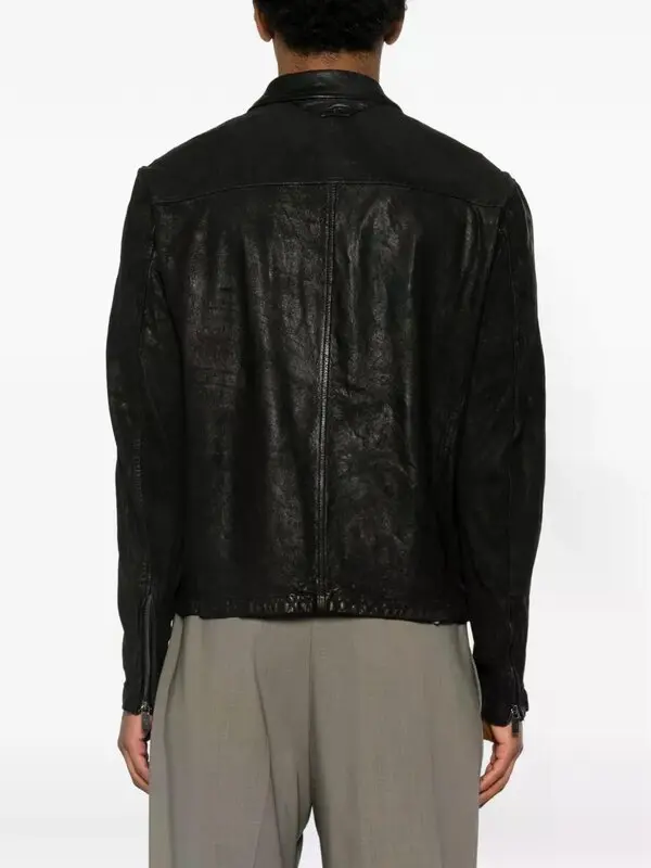 SALVATORE SANTORO Crinkled-finish Zip-up Jacket