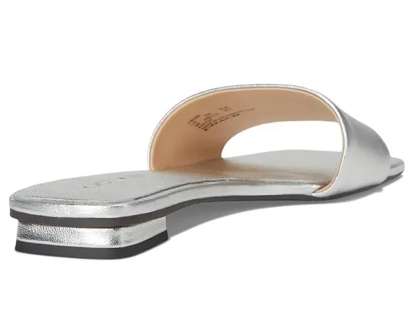 COACH Sculpted C Metallic Leather Flat Sandals