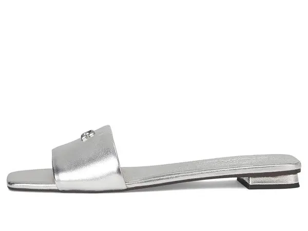 COACH Sculpted C Metallic Leather Flat Sandals