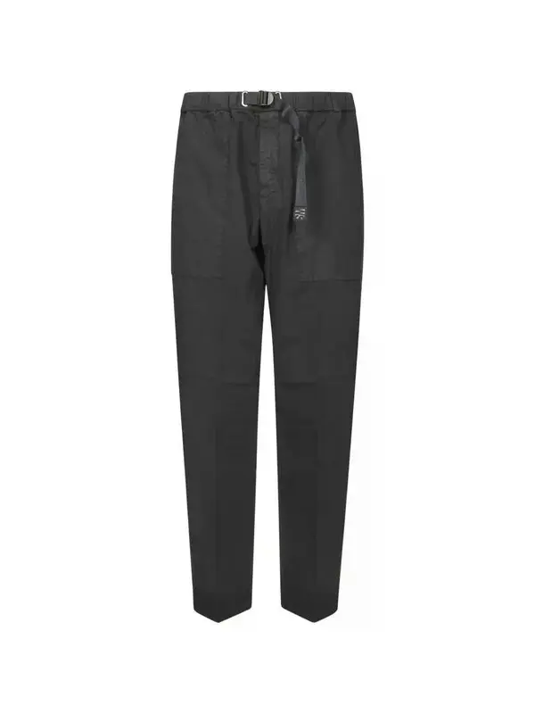 WHITE SAND Belted Ripstop Trousers - Black