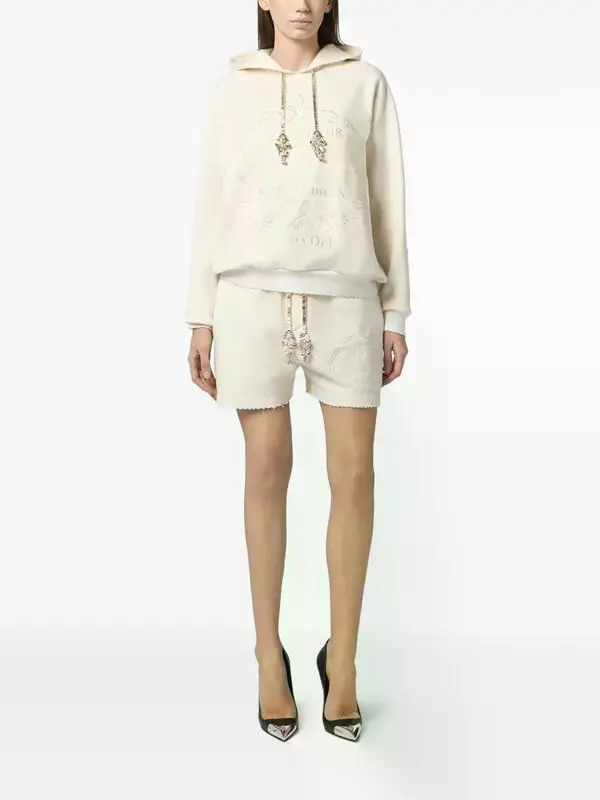 Philipp Plein Drawstring Shorts With Crystal Embellishment