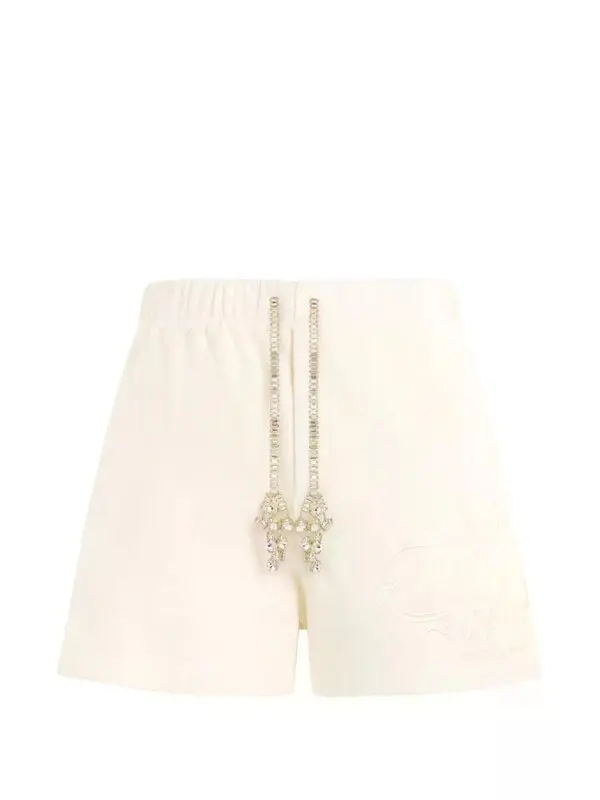 Philipp Plein Drawstring Shorts With Crystal Embellishment - Cream