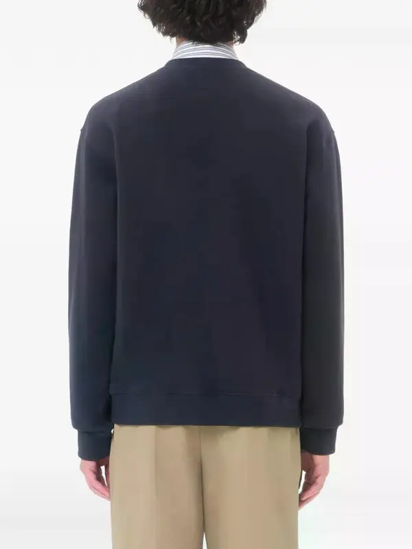 Valentino Garavani Cotton Sweatshirt With Vlogo Embroidery - Blue