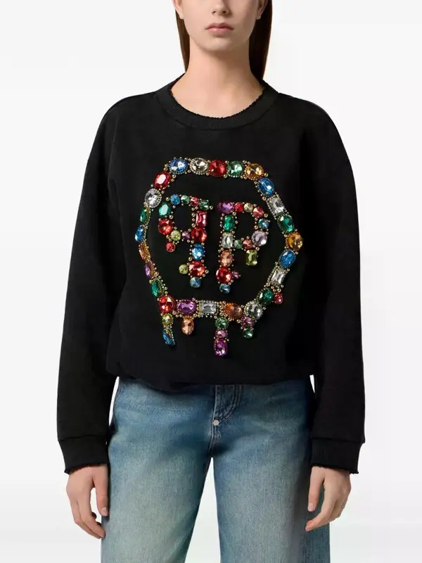 Philipp Plein Embellished Open-back Sweatshirt