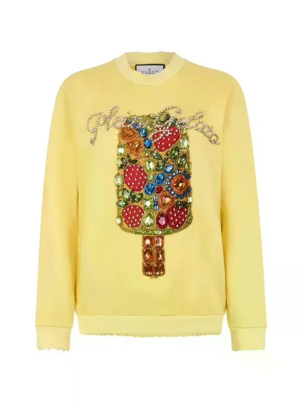 Philipp Plein Embellished Sweatshirt - Yellow