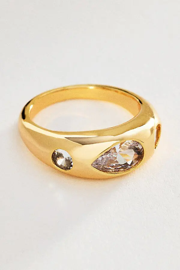 Anthropologie Crystal Triad Ring - Clear