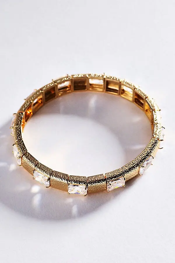 Anthropologie Textured Crystal Bracelet - Mixed Crystal