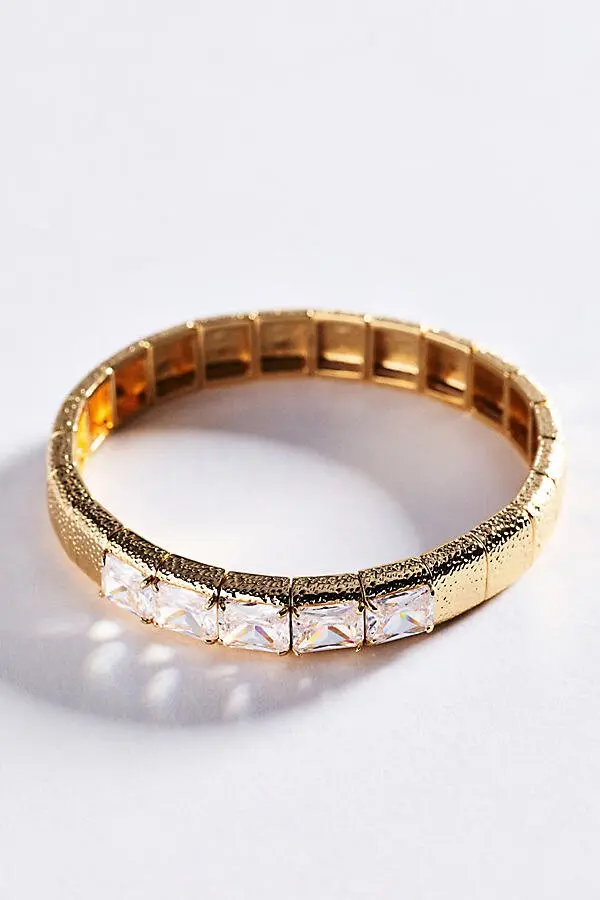 Anthropologie Textured Crystal Bracelet - Thick Crystal